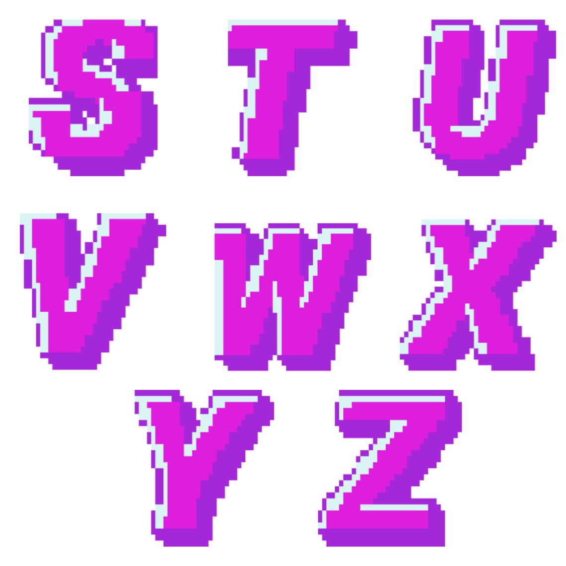 Pink Pixel Font SVG PNG, Arcade Game Font Svg Png, Game Font Svg Png ...