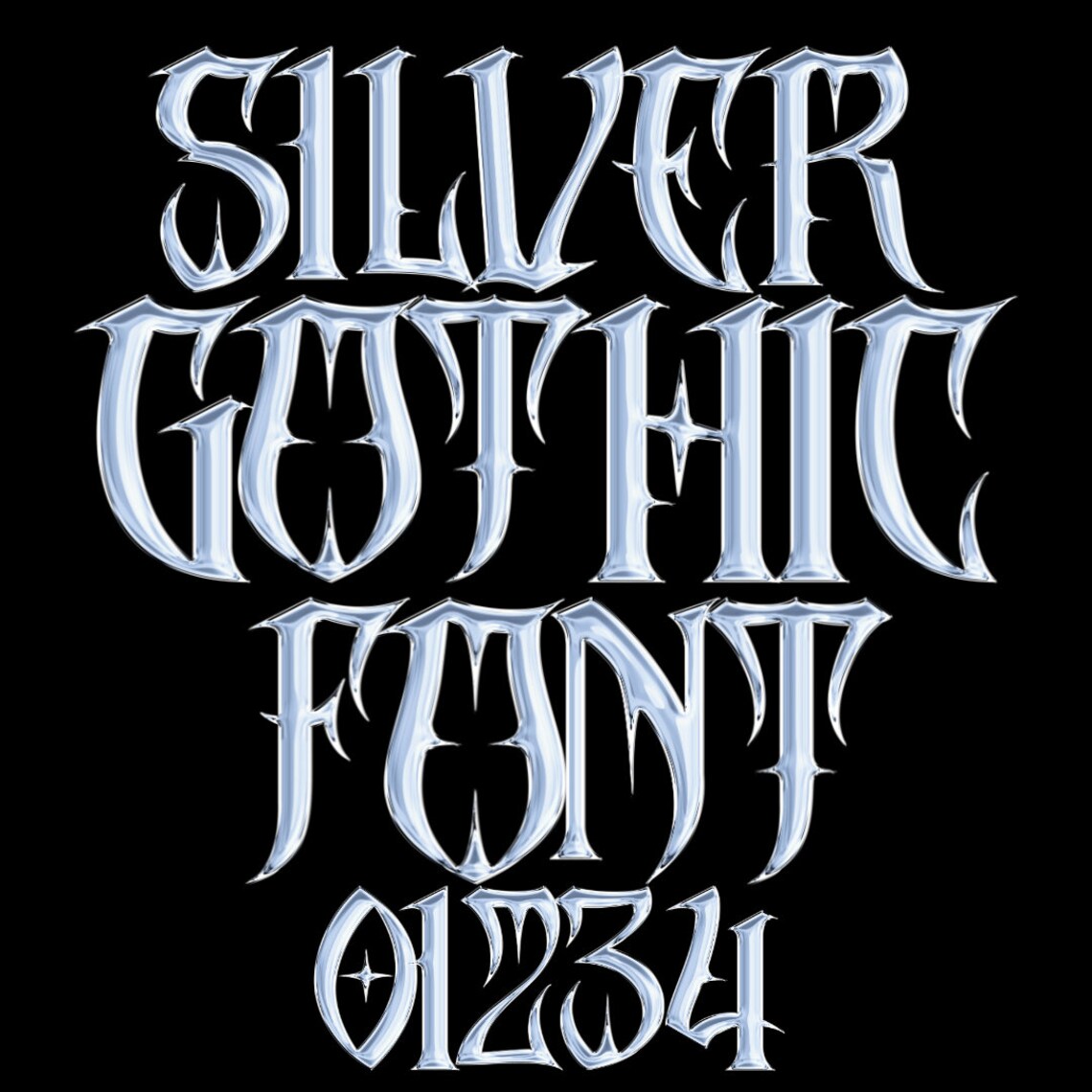 3D Silver Gothic Font SVG PNG, Alfabeto gótico, letras góticas, fuente ...