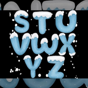 Winter Snow Letters Font: Watercolor Frozen Alphabet (PNG, SVG) - Etsy