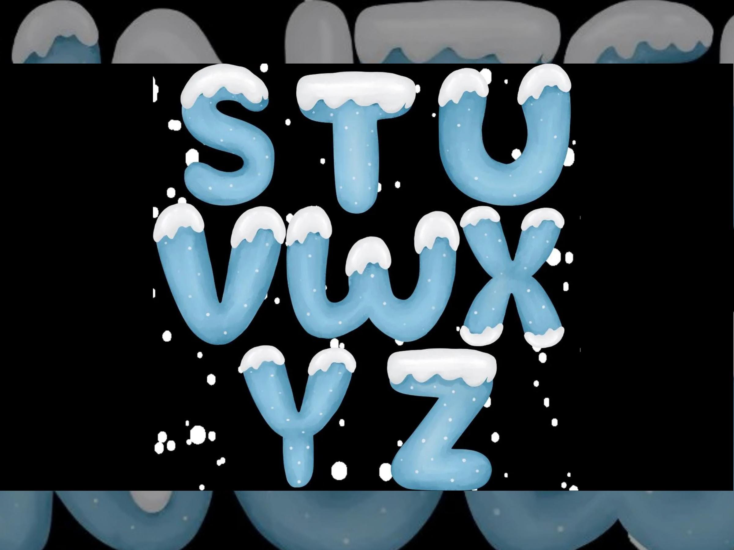 Winter Snow Letters Font: Watercolor Frozen Alphabet (PNG, SVG) - Etsy