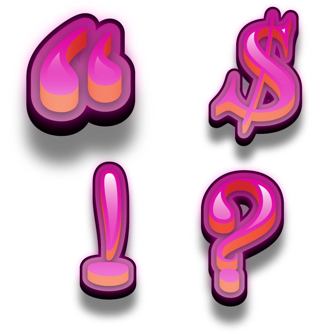 3D Comic Letters SVG, Graffiti Font PNG, Pink Alphabet, Doodle Alphabet ...