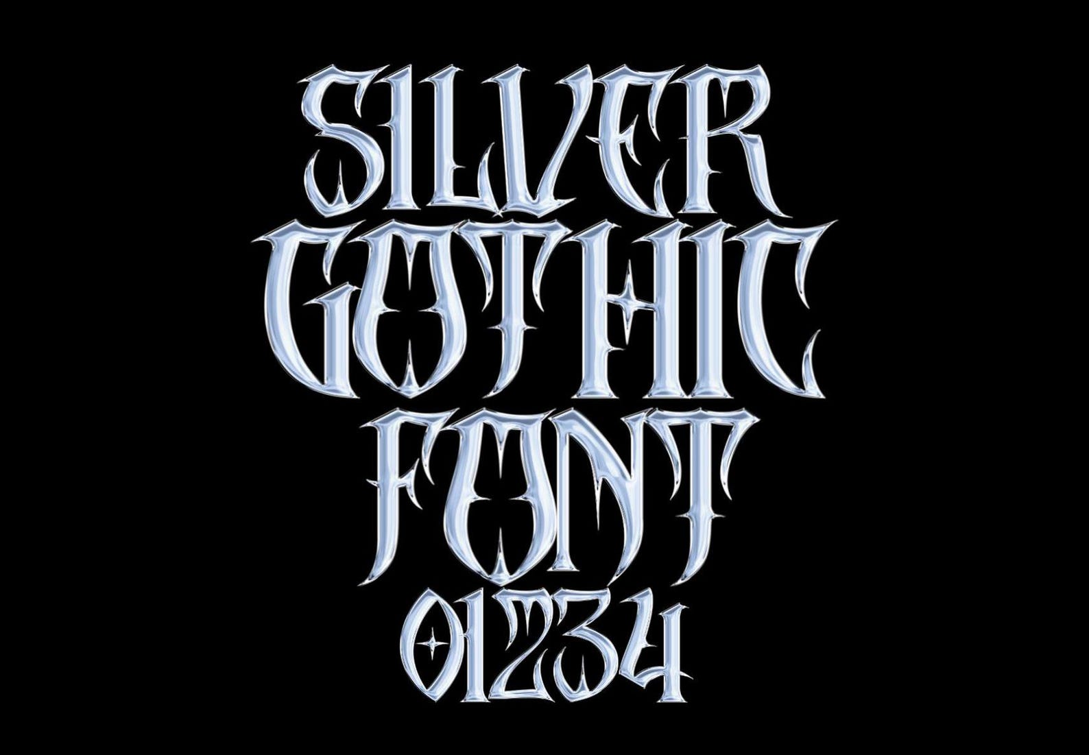 3D Silver Gothic Font SVG PNG, Gothic Alphabet, Gothic Letters, Silver ...