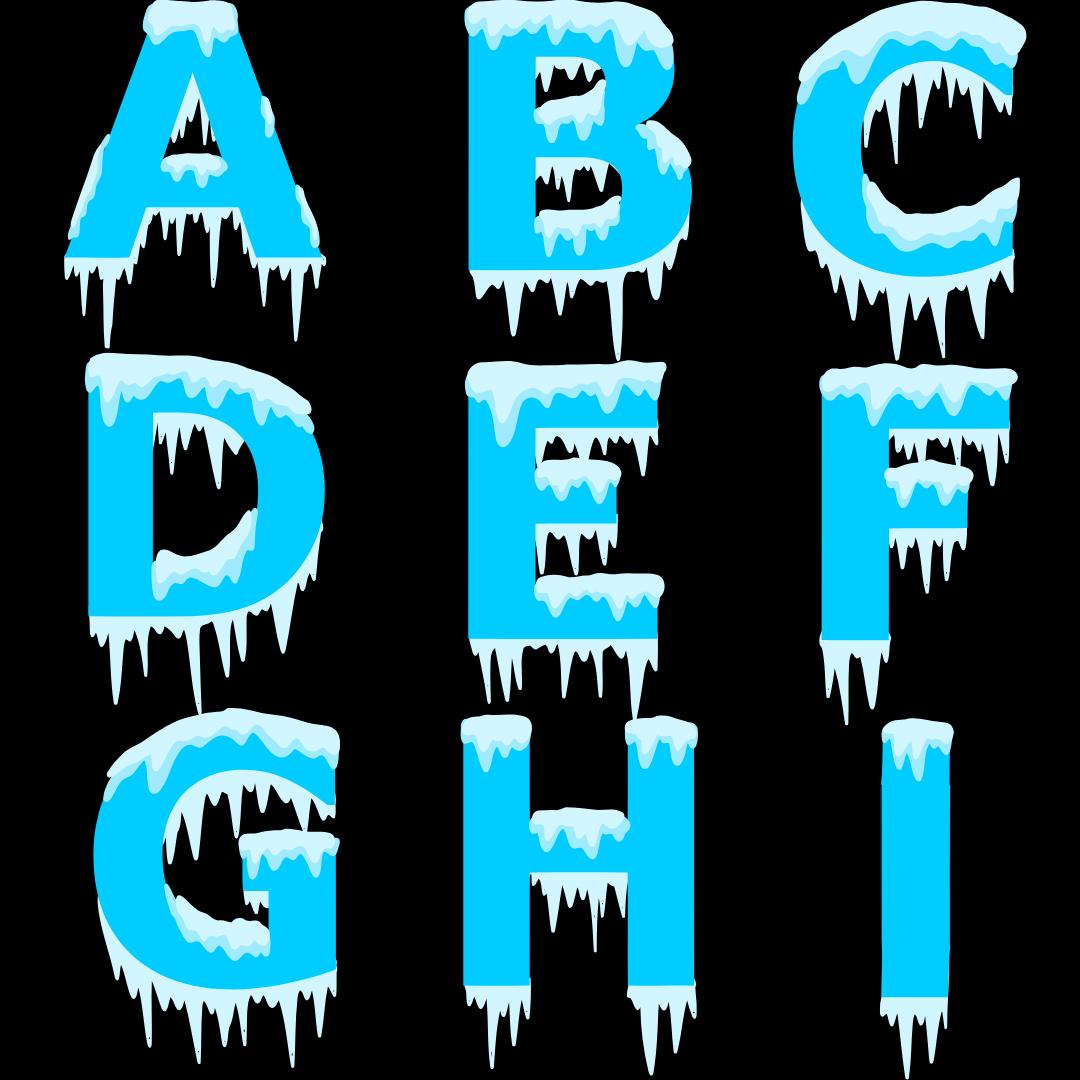 ICE Letters Font PNG SVG, Frozen Alphabet, 3D Frozen Letters Bundle for ...