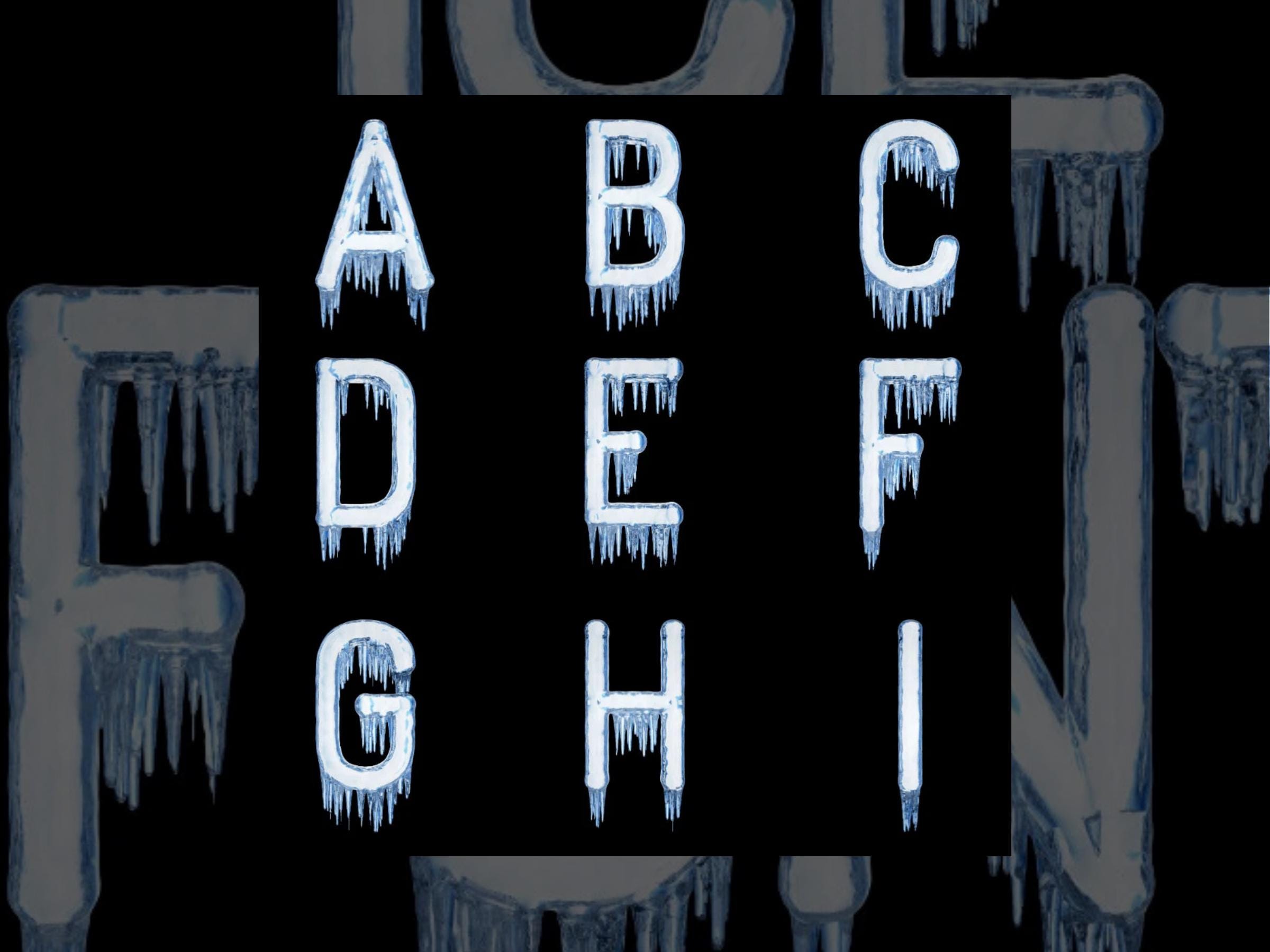 3D Ice Letters Font: PNG SVG Bundle for Cricut, Canva, Adobe - Etsy
