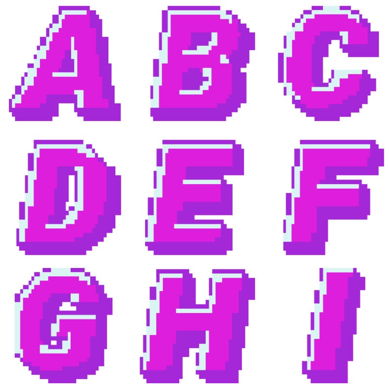 Pink Pixel Font SVG PNG, Arcade Game Font Svg Png, Game Font Svg Png ...