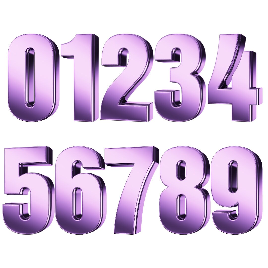 3D Purple Chrome Letters Metallic Font PNG SVG, Chrome Purple Letter ...