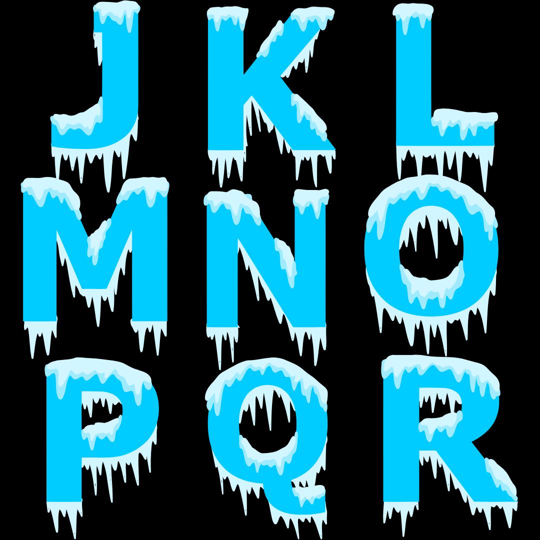 ICE Letters Font PNG SVG, Frozen Alphabet, 3D Frozen Letters Bundle for ...