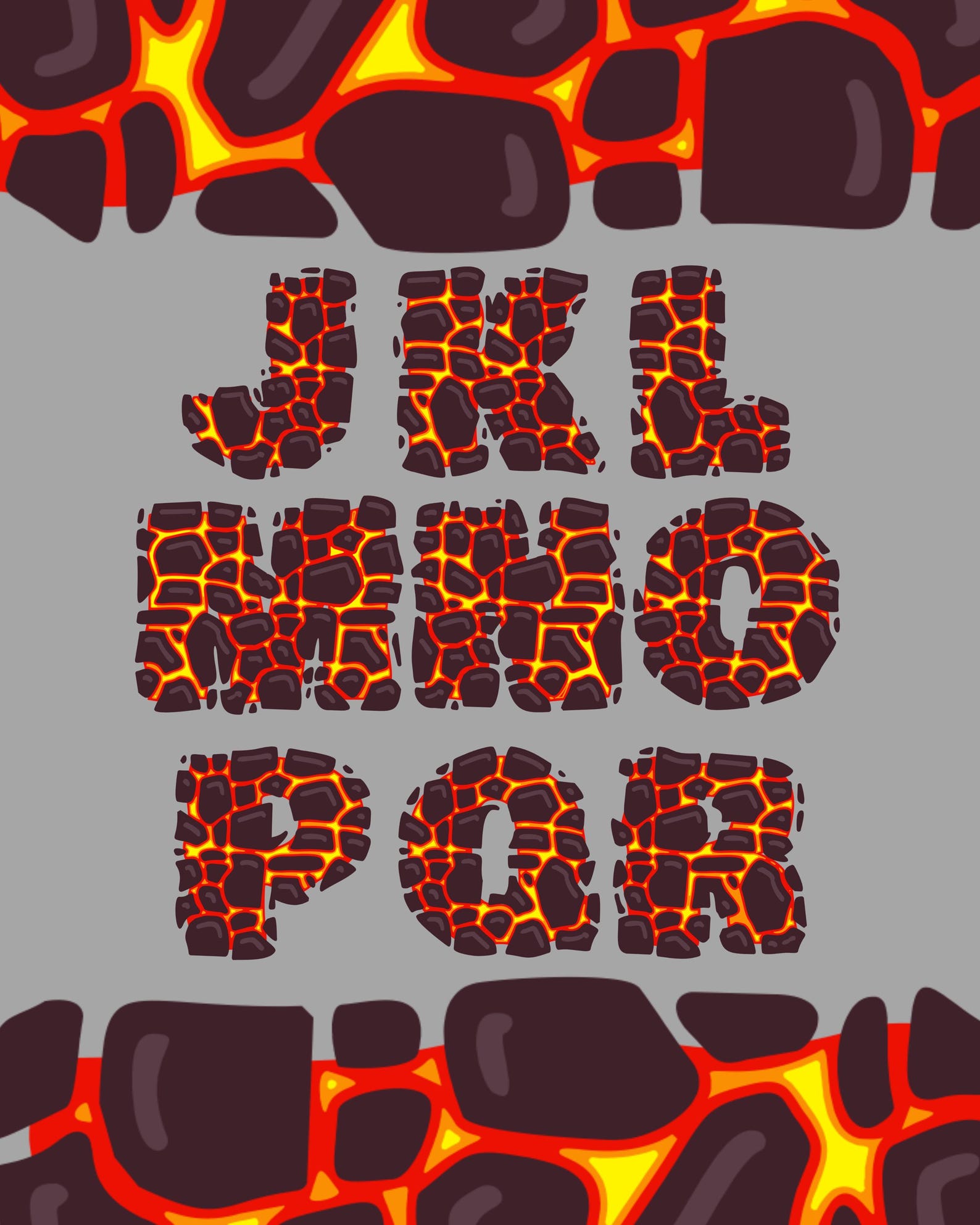 Lava Letters & Numbers PNG SVG | Volcano Font - Etsy
