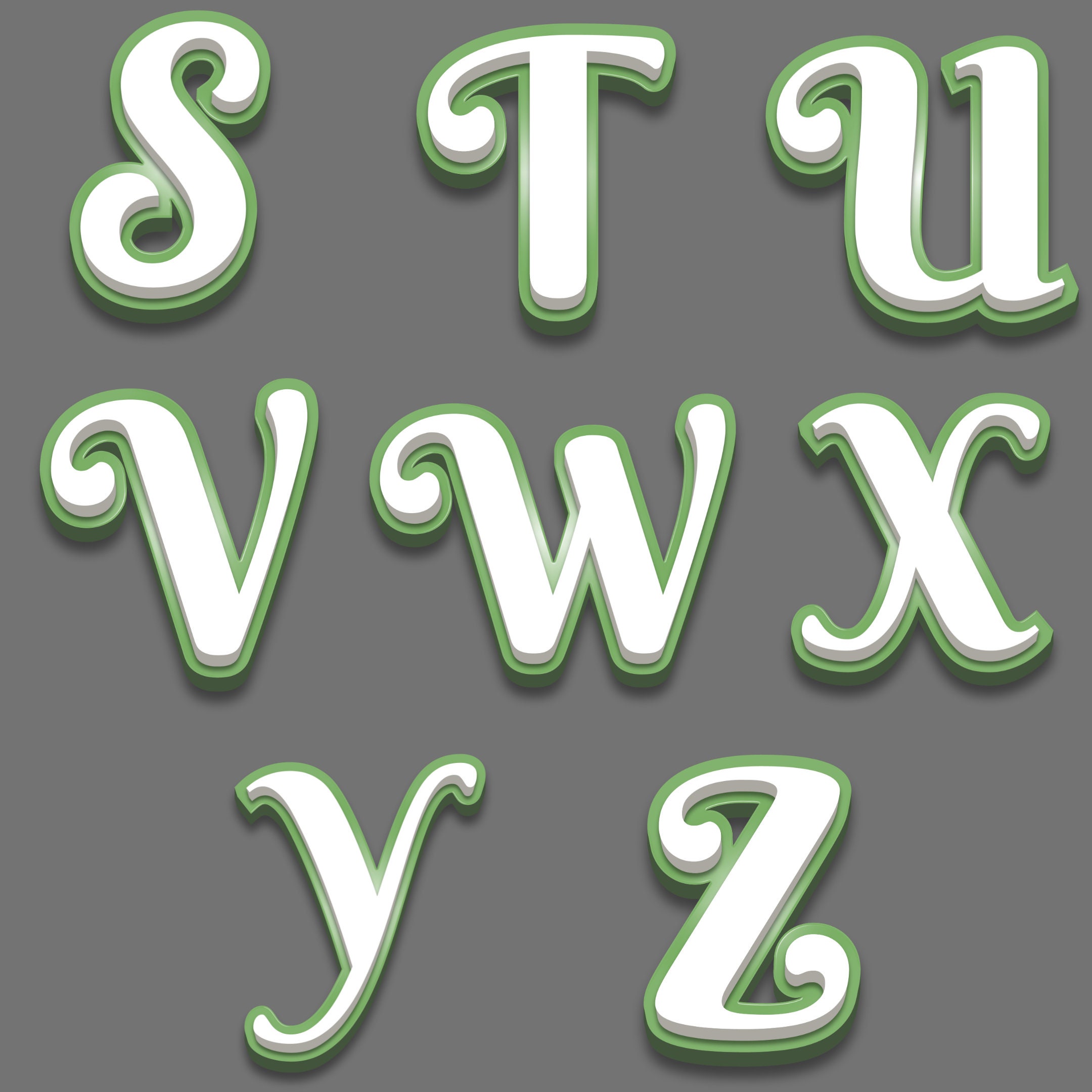 3D Elegant Font SVG PNG Comic Letters, Doodle, Wavy Alphabet, Modern ...