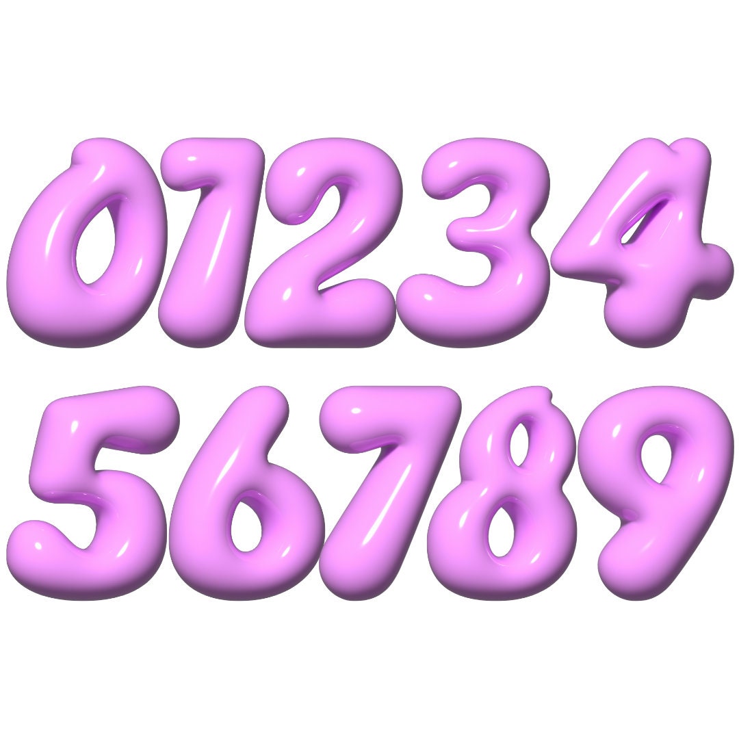 3D Bubble Letters Pink Font PNG SVG, Bubble Gum Pink Letters, Summer ...