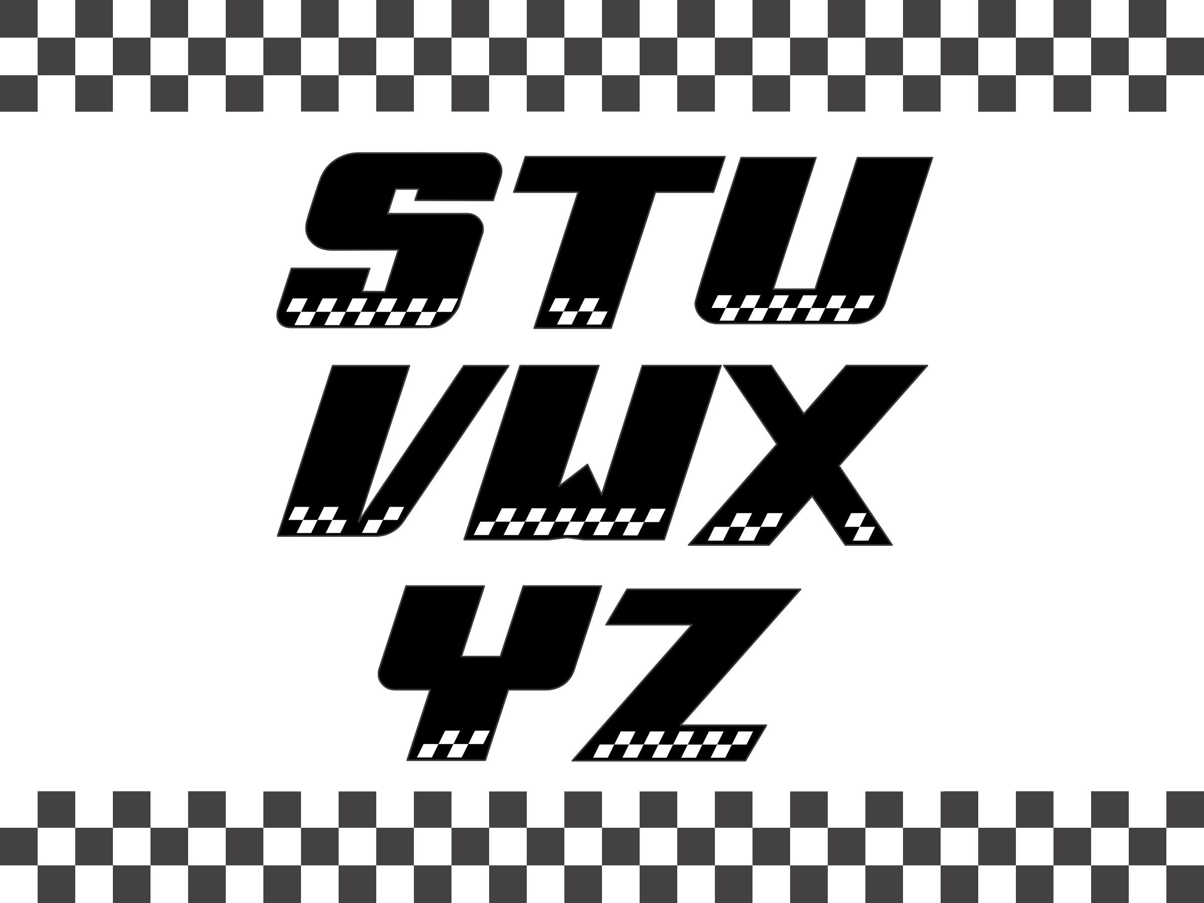Checkered Sport Racing Font: SVG PNG Alphabet (digital Download) - Etsy