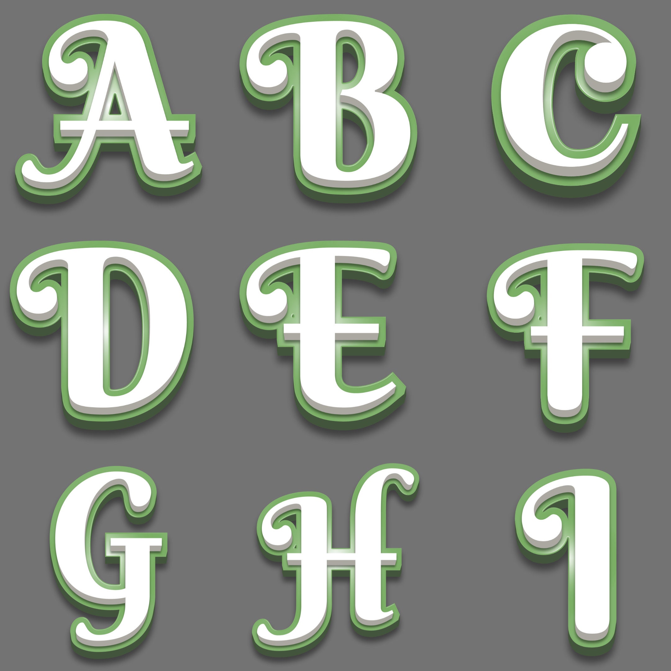 3D Elegant Font SVG PNG Comic Letters, Doodle, Wavy Alphabet, Modern ...
