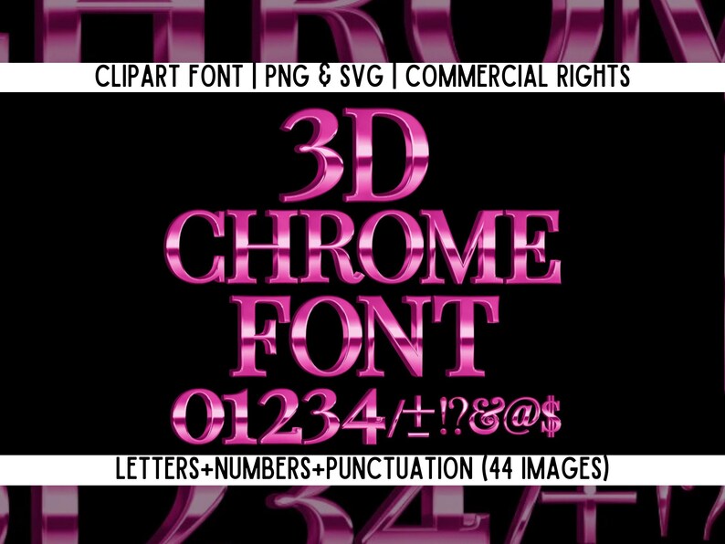 3D Pink Chrome Letters Metallic Font PNG SVG, Chrome Pink Letter ...