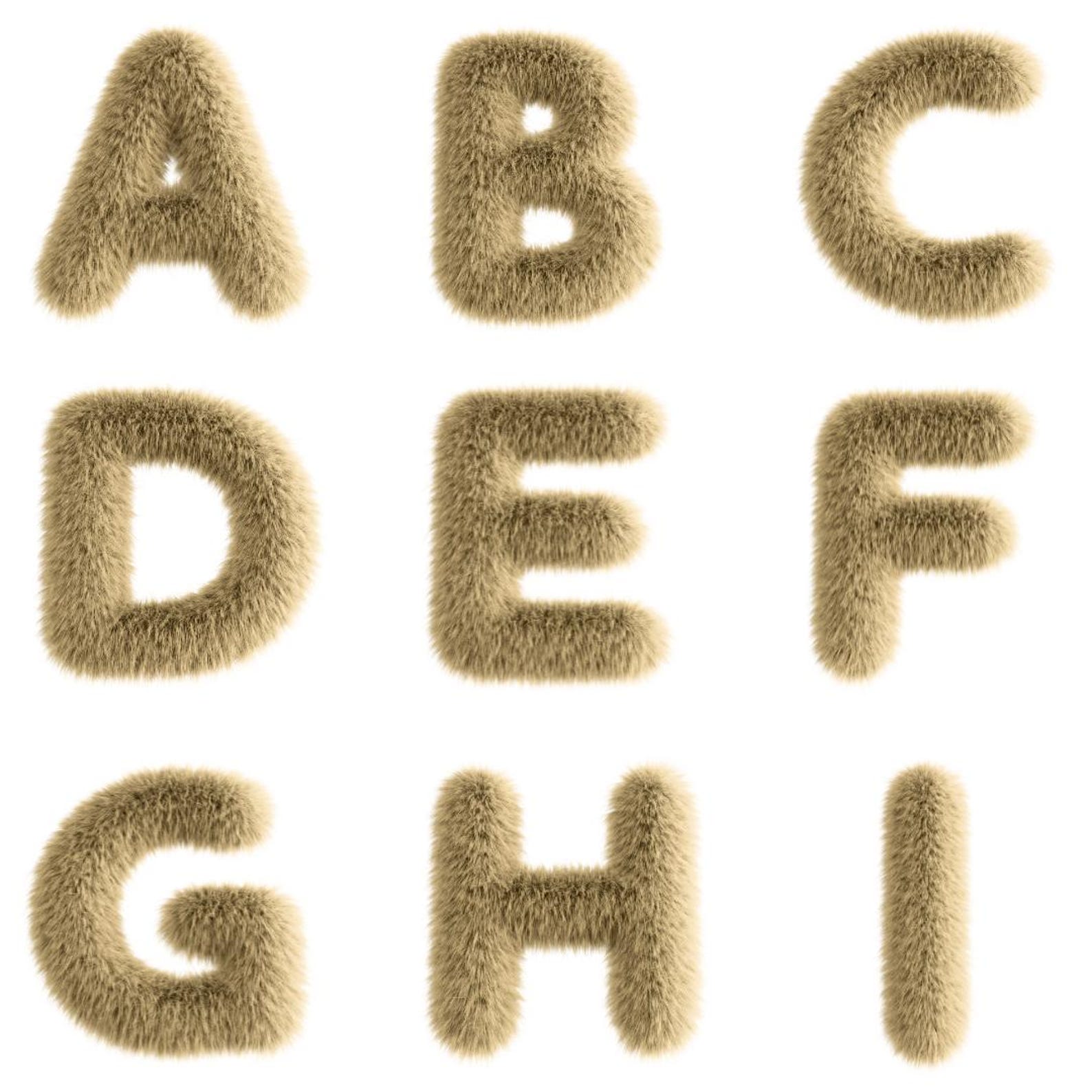3D Beige Fur Font PNG SVG, Fluffy Letters, Fluffy Font, Teddy Bear ...