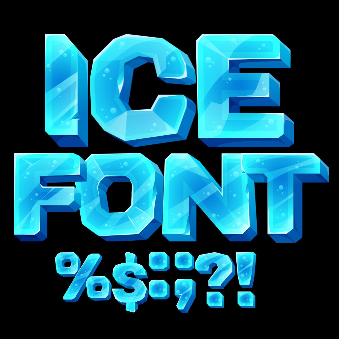3D ICE Letters Font PNG SVG, Ice Letters, 3D Frozen Letters Bundle for ...