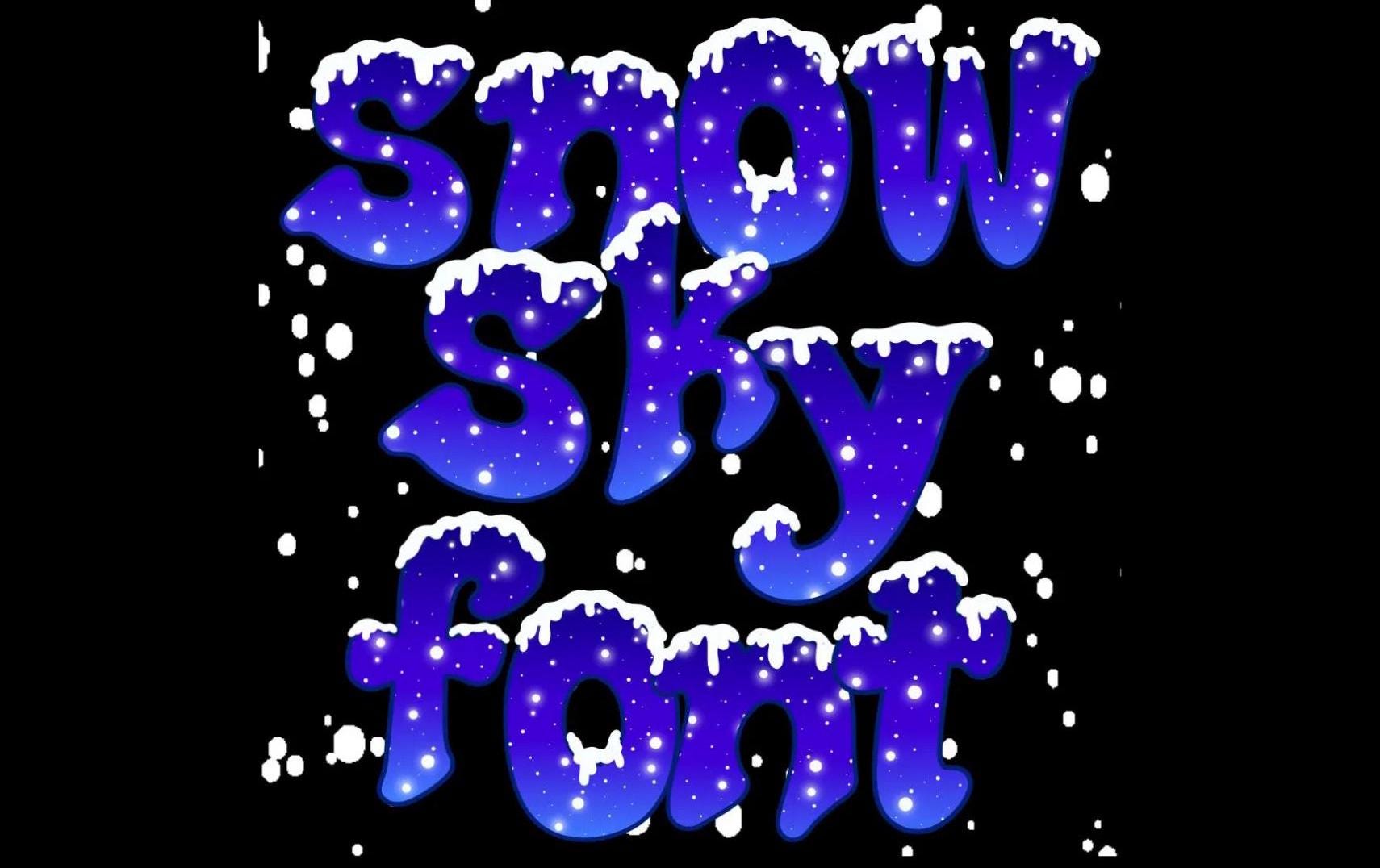 Winter Snow Sky Letters Font PNG SVG, Frozen Alphabet, 3D Frozen ...