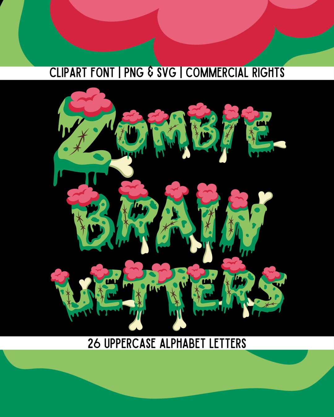 Zombie Alphabet Letters: Spooky Halloween Horror Font (PNG SVG) - Etsy