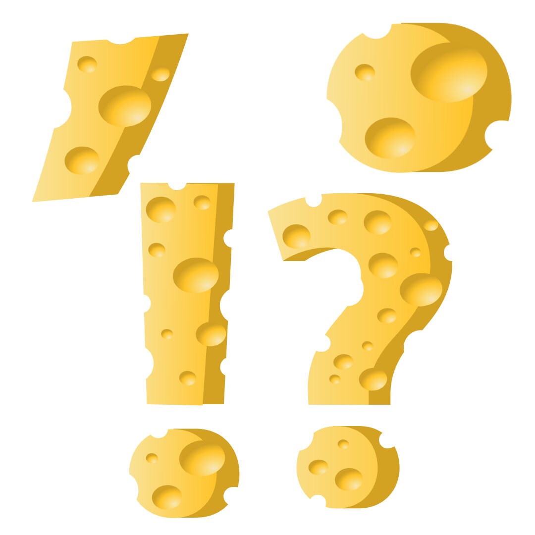 3D Cheese Typography Clipart Letters & Numbers SVG PNG Files, Doodle ...