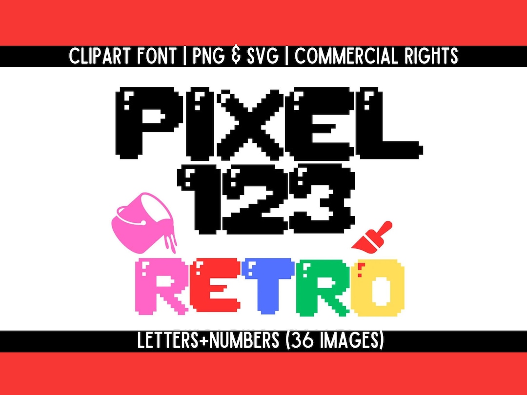 Pixel Font SVG PNG: Retro Game Alphabet (digital Download) - Etsy