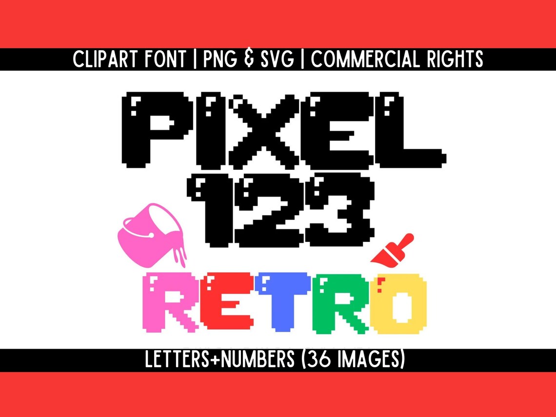 Pixel Font SVG PNG: Retro Game Alphabet (digital Download) - Etsy