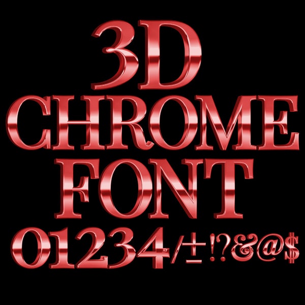 3d Font Chrome Letters Svg - Etsy