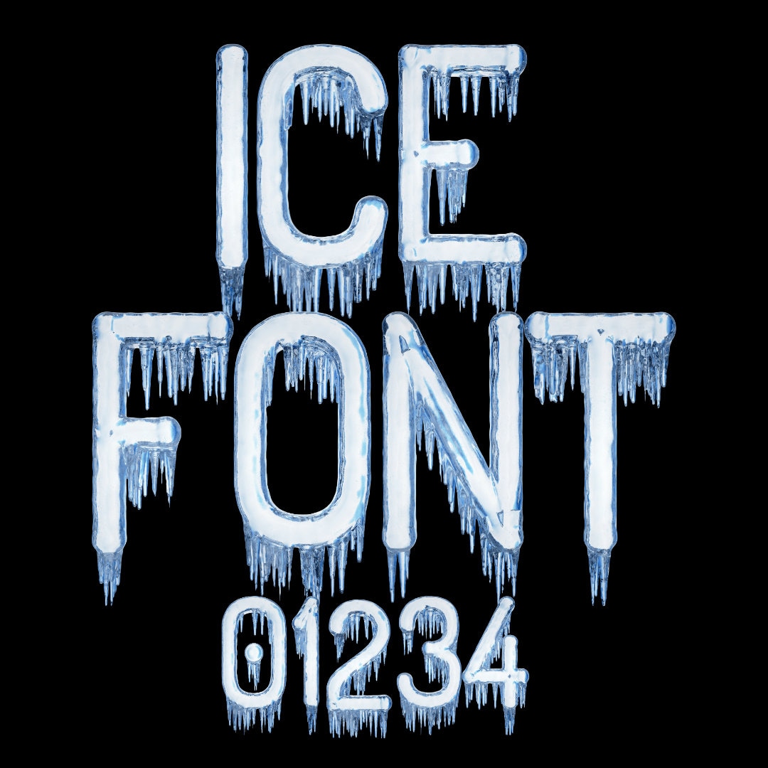 3D ICE Letters Font PNG SVG, Ice Letters, 3D Frozen Letters Bundle for ...