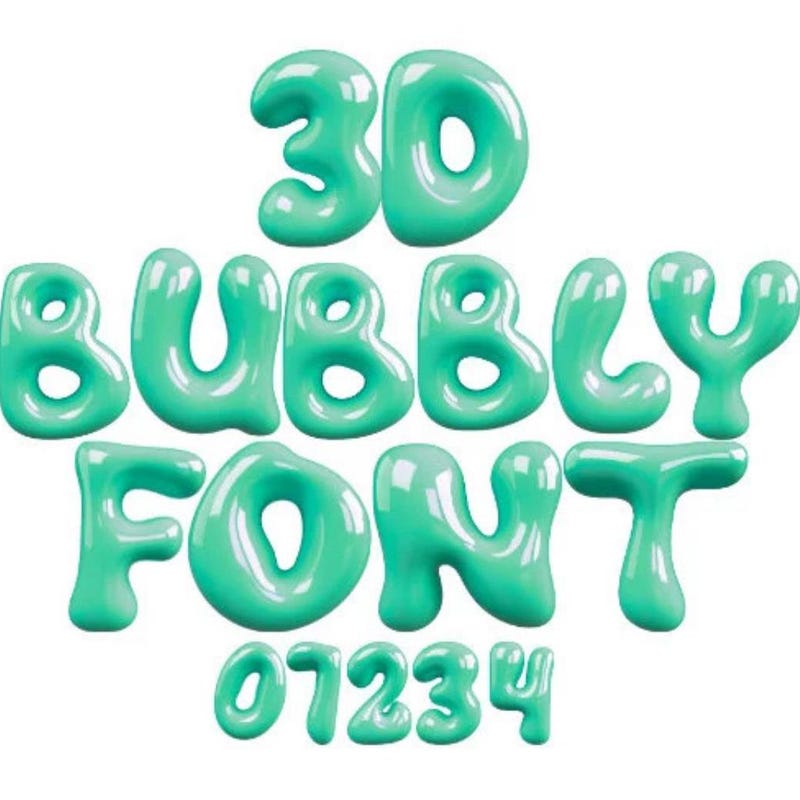 Bubble Letter Svg - Etsy