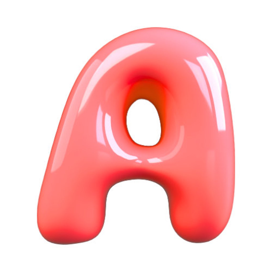 3D Bubble Letters Red Font PNG SVG, Red Bubbly Letter, Summer Cute ...