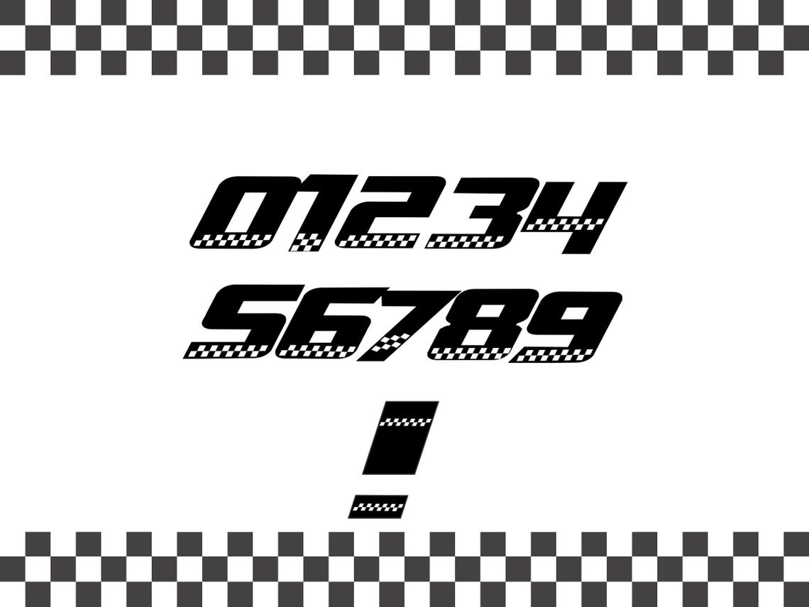 Checkered Sport Racing Font: SVG PNG Alphabet (digital Download) - Etsy