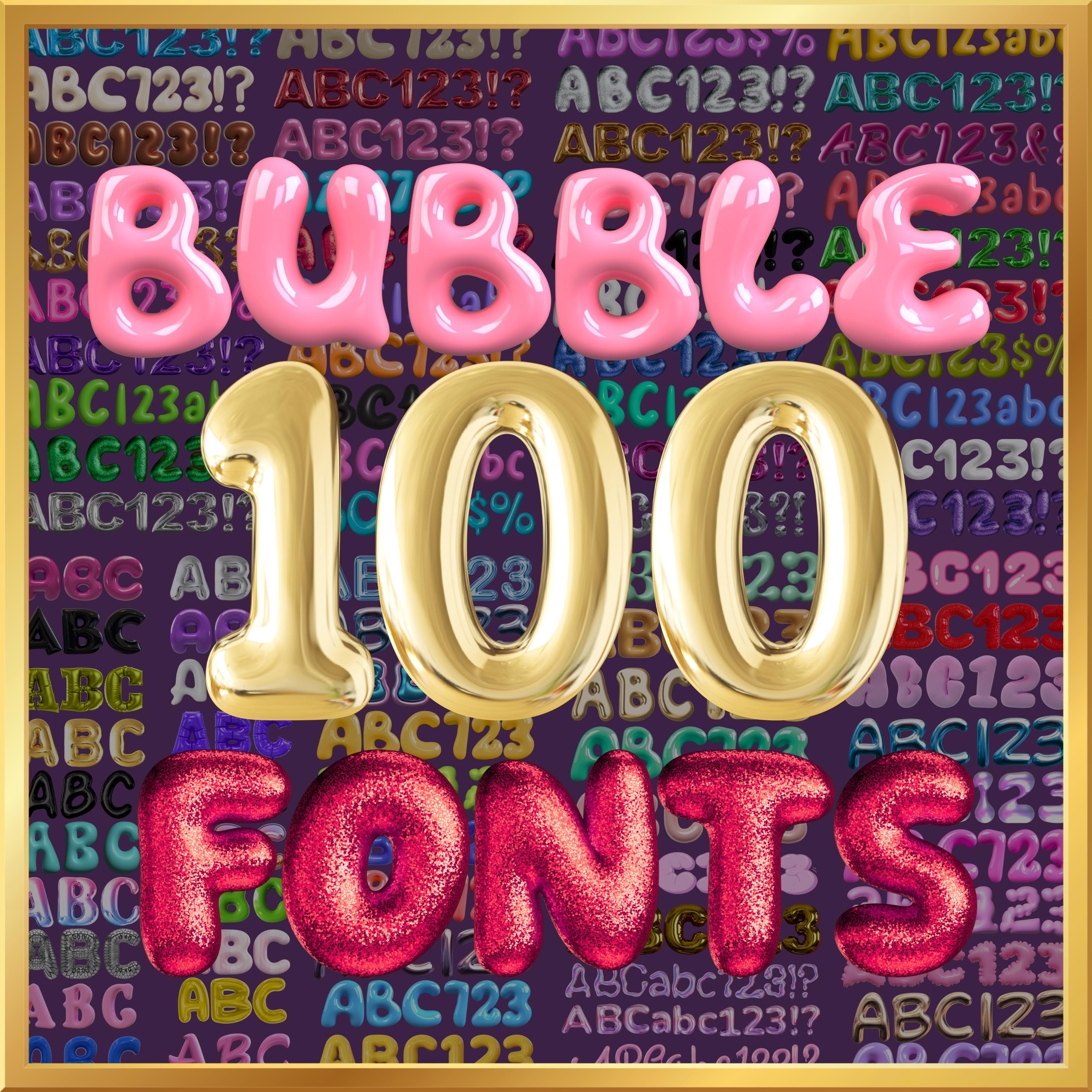 Bubble Font SVG & PNG Bundle 100 Sets - Bubbly Letters, Chunky Font ...