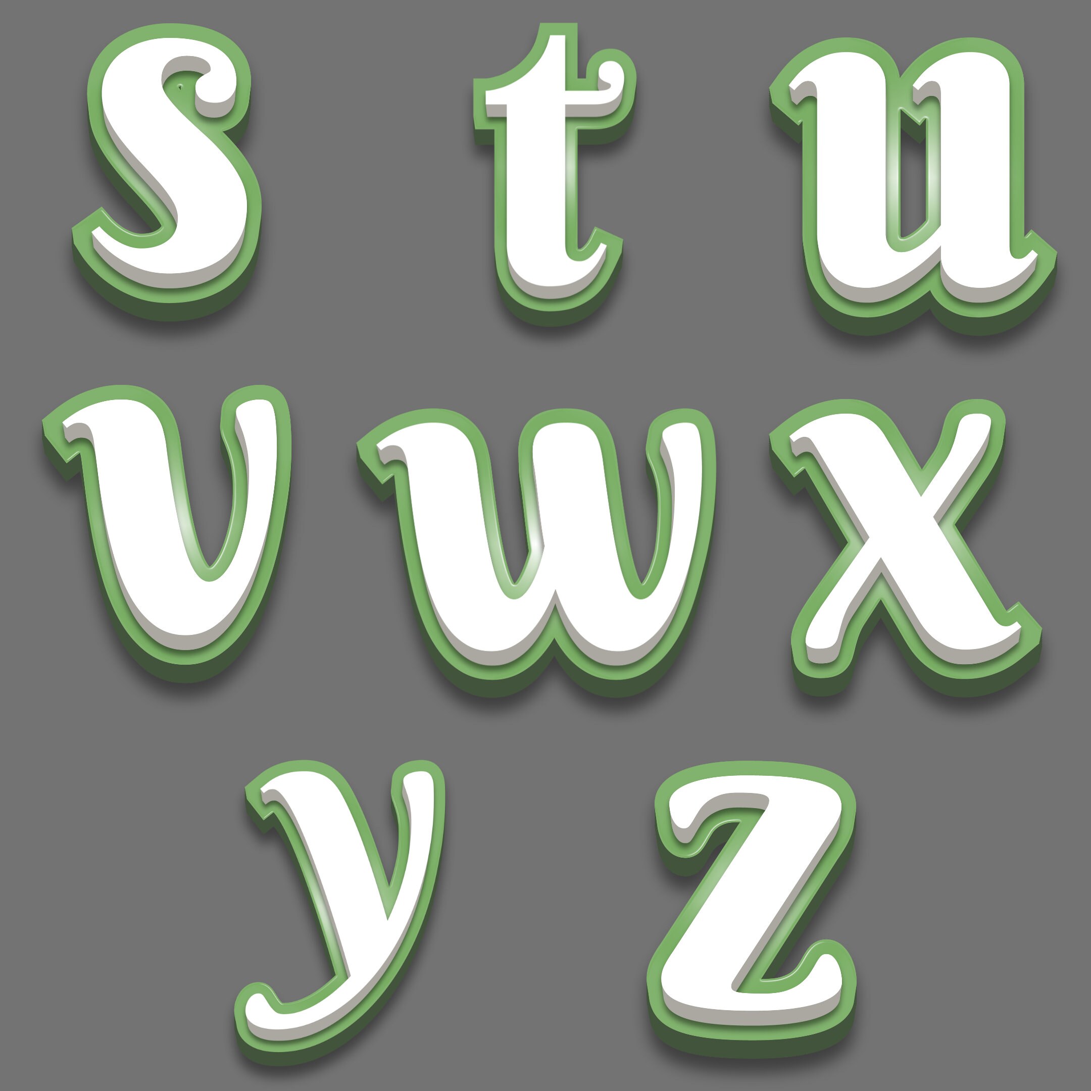 3D Elegant Font SVG PNG Comic Letters, Doodle, Wavy Alphabet, Modern ...