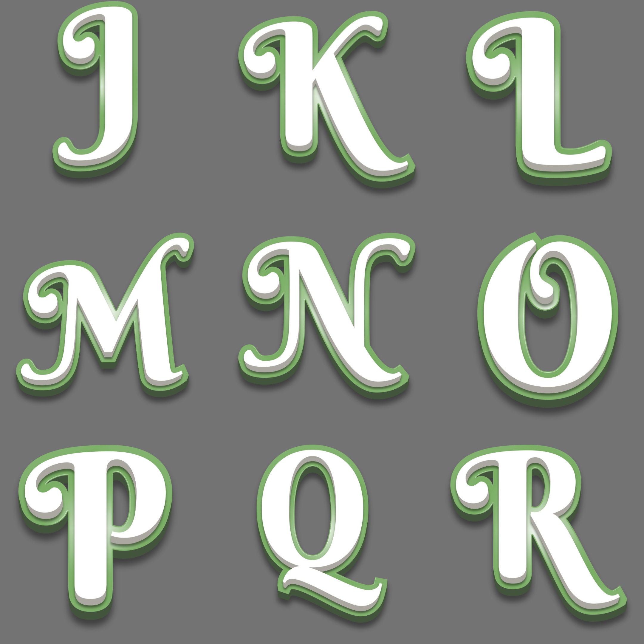 3D Elegant Font SVG PNG Comic Letters, Doodle, Wavy Alphabet, Modern ...