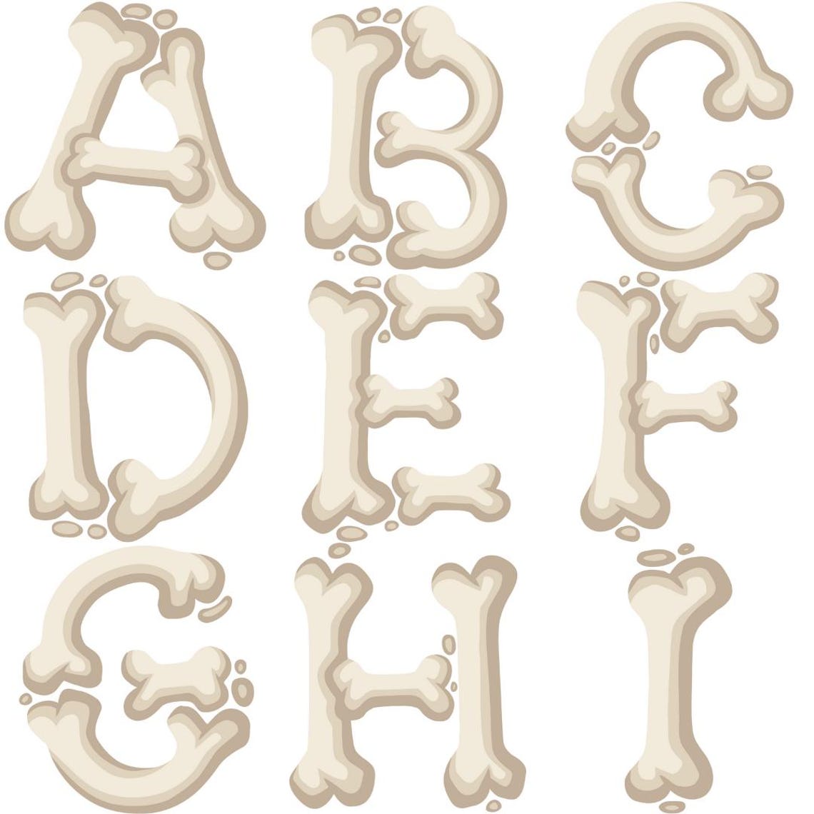 3D Bones Letters Font PNG SVG, Halloween Letters, Spooky Font, Horror ...