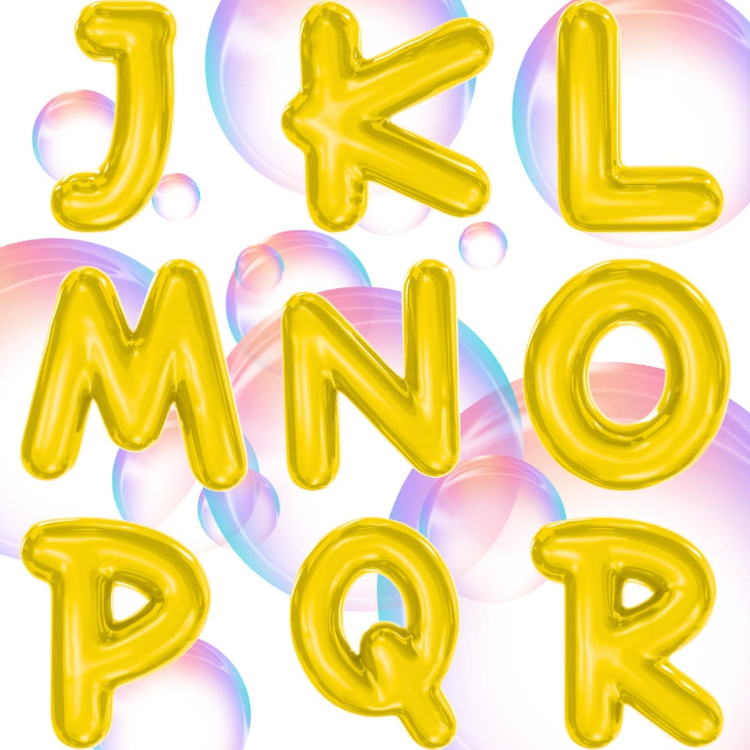 3D Bubble Letters Yellow Font PNG SVG, Yellow Bubbly Letter, Summer ...