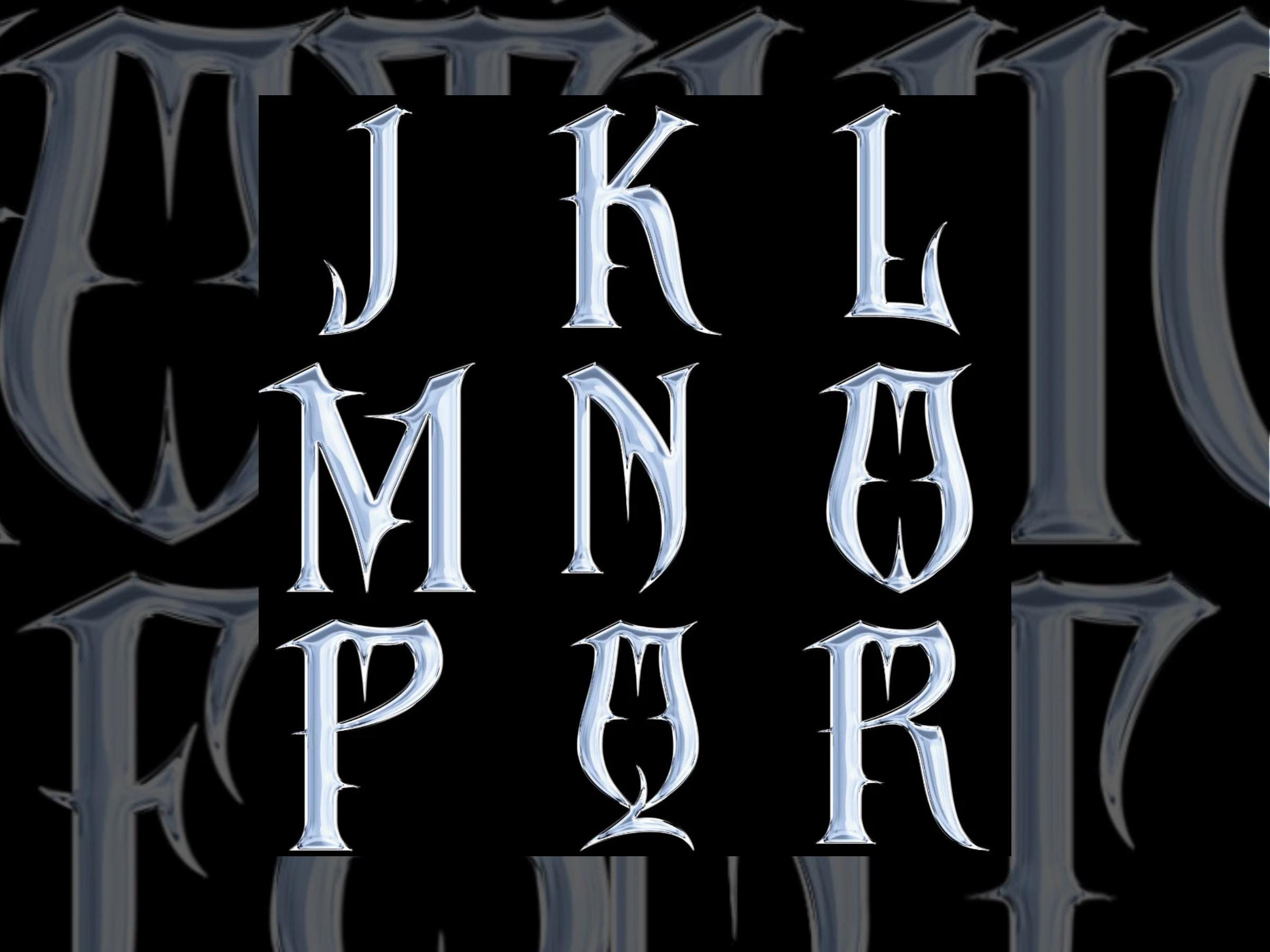 Silver Gothic Font: Metallic Alphabet SVG PNG (digital Download) - Etsy