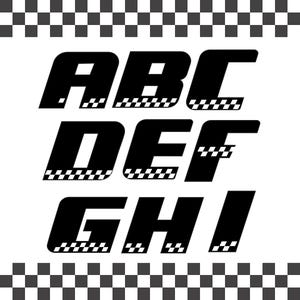 Checkered Sport Racing Font: SVG PNG Alphabet (digital Download) - Etsy