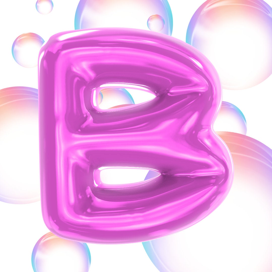 3D Bubble Letters Hot Pink Font PNG SVG, Pink Bubbly Letter, Summer ...