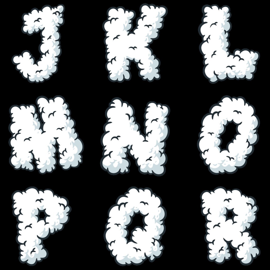 3D Clouds Letters Font PNG SVG, Cloud Letters, 3D Cute Playful Letters ...