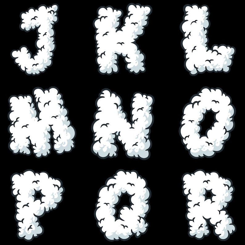 3D Clouds Letters Font PNG SVG, Cloud Letters, 3D Cute Playful Letters ...