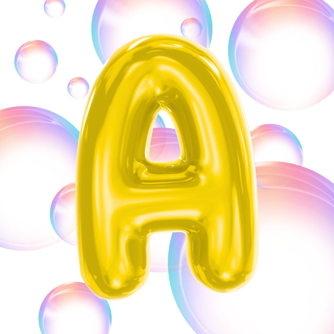 3D Bubble Letters Yellow Font PNG SVG, Yellow Bubbly Letter, Summer ...