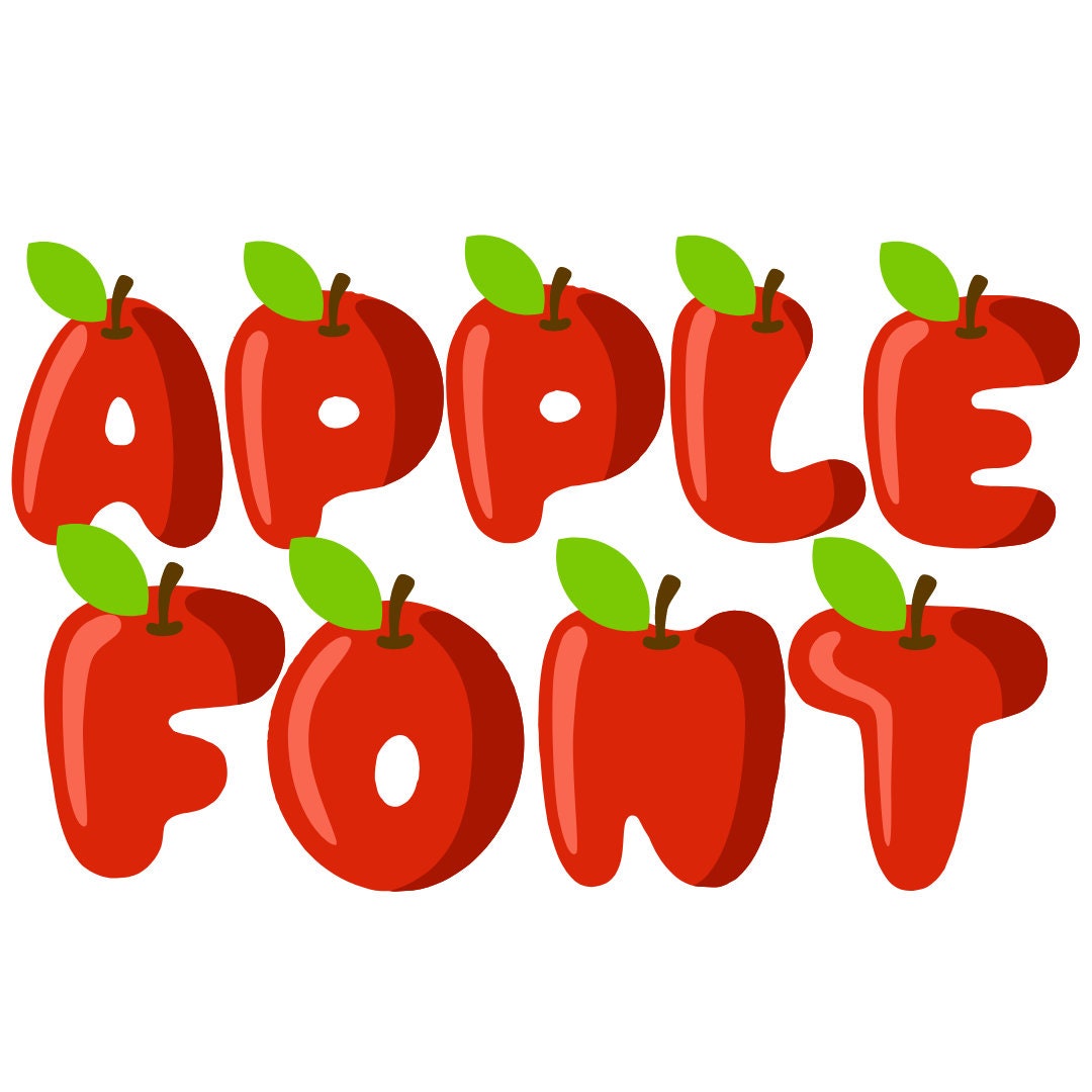 Apple Letters Font PNG SVG, Fruits Letters, 3D Cute Playful Letters ...