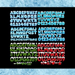 Ice Snow Font Bundle: 3D Winter Alphabet (PNG, SVG) - Etsy