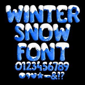 Winter Snow Watercolor Letters Font PNG SVG, Frozen Alphabet, 3D Frozen ...