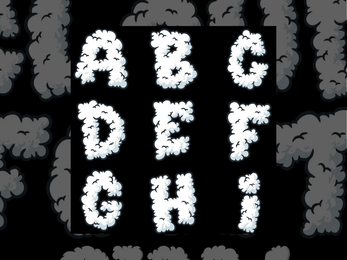 3D Clouds Letters Font PNG SVG, Cloud Letters, 3D Cute Playful Letters ...