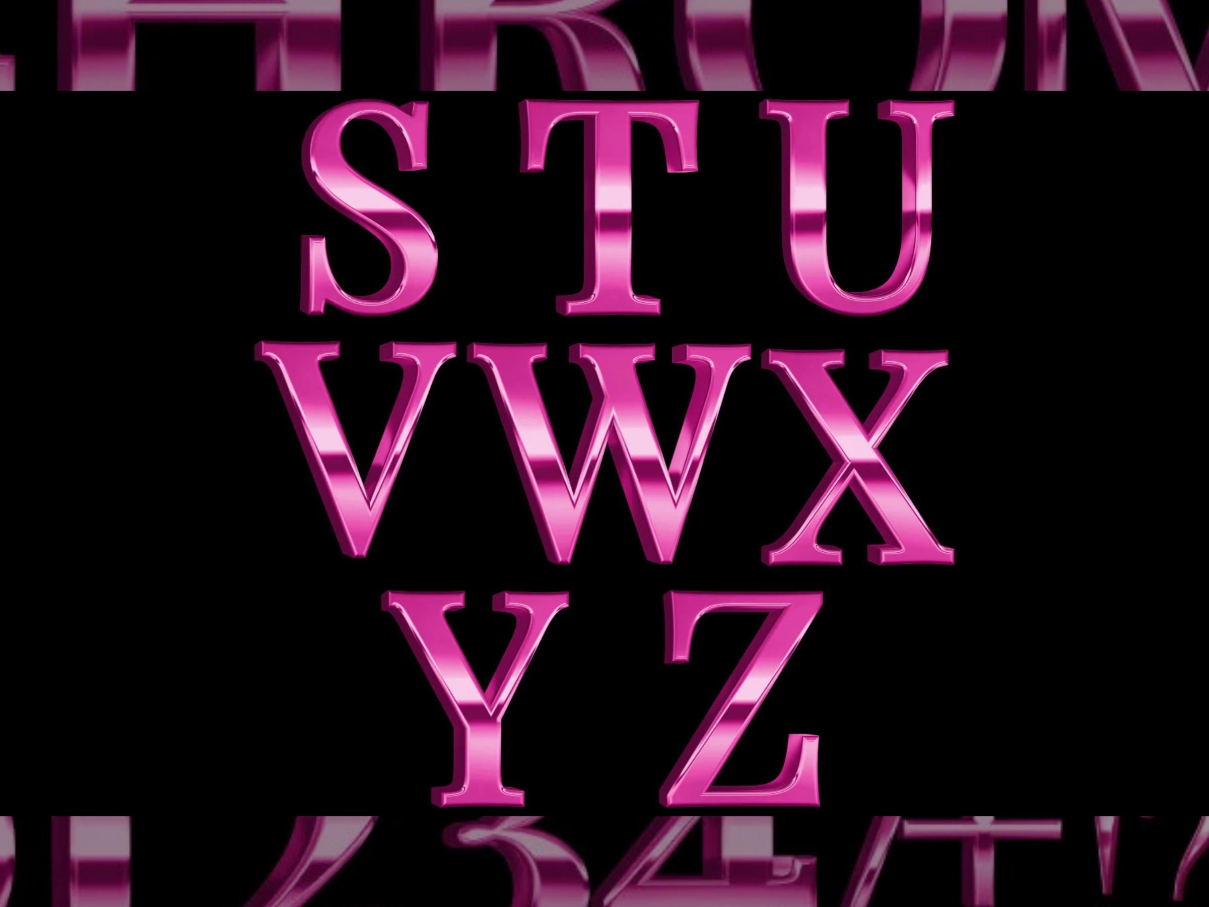 3D Pink Chrome Letters Metallic Font PNG SVG, Chrome Pink Letter ...