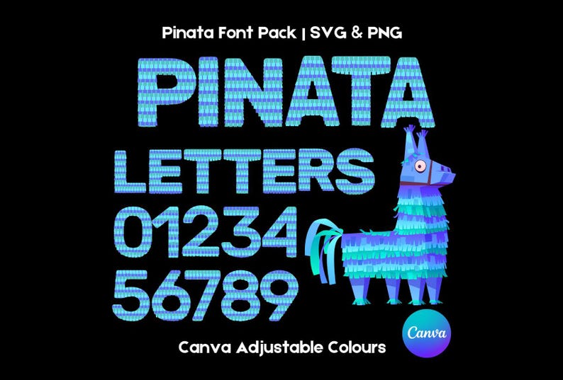 Pinata Font SVG PNG Letters, Cinco De Mayo Font, Doodle Letters ...