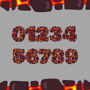 Lava Letters & Numbers PNG SVG | Volcano Font - Etsy
