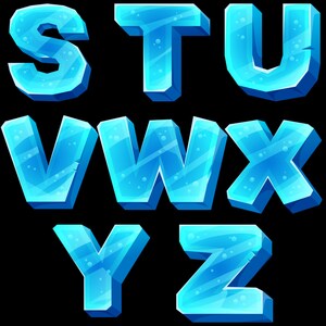 3D ICE Letters Font PNG SVG, Frozen Alphabet, 3D Frozen Letters Bundle ...