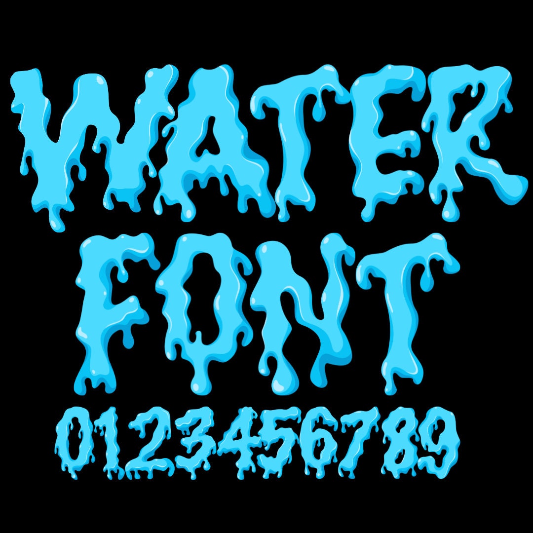 3D Water Letters Font PNG SVG, Liquid Font, 3D Water Letters Bundle for Cricut, Canva and Adobe ...