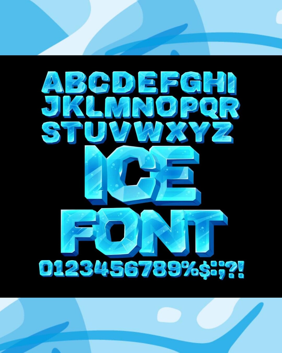 3D Ice Letters Font: Frozen Alphabet PNG SVG (digital Download) - Etsy